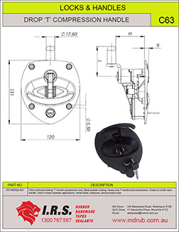 Drop 'T' compression handle - Nylon